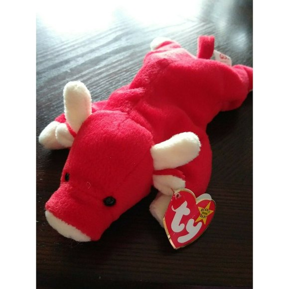 Toys | Ty Beanie Babies Snort Red Bull 1995 | Poshmark